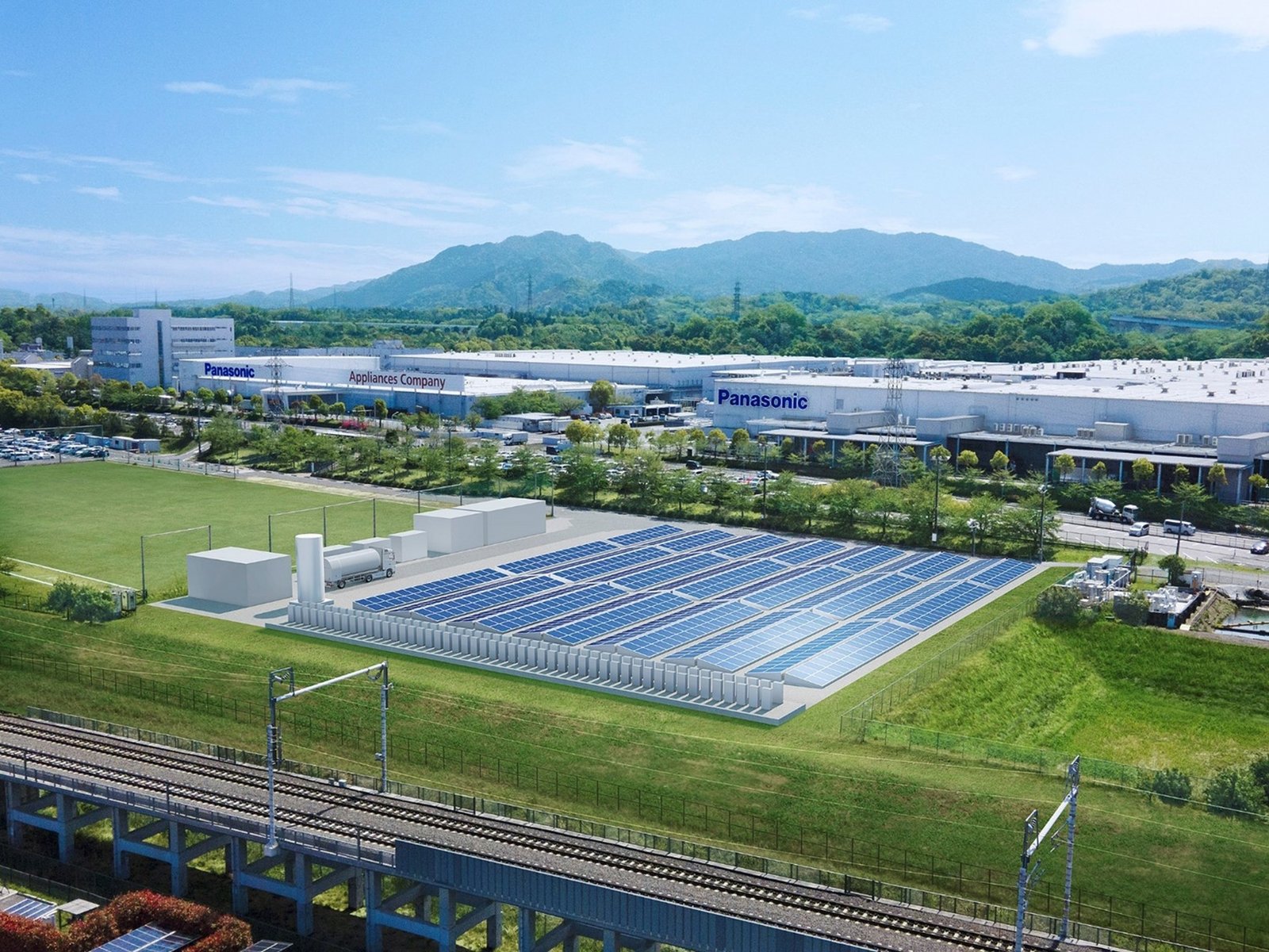 A factory powered by 100% renewable energy with the full-scale use of ...
